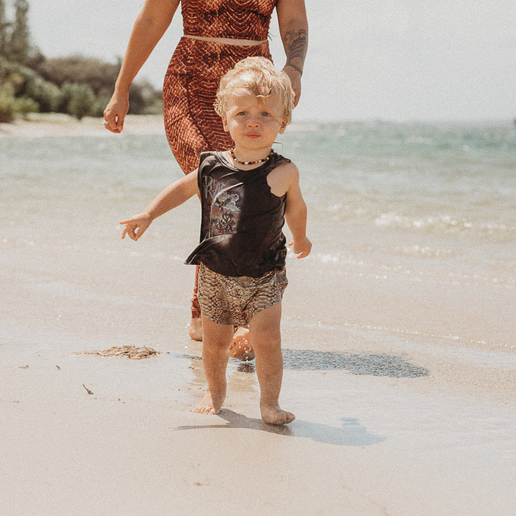 Organic Cotton Shorts - Python Neutral – Chasing Rivers